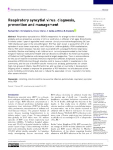 Respiratory syncytial virus: diagnosis, prevention and management. - SORA