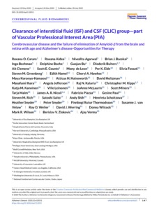 Clearance of interstitial fluid (ISF) and CSF (CLIC) group-part of ...