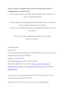 Women's experiences of outpatient induction of labour with double ...