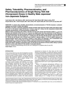 Safety, Tolerability, Pharmacokinetics, and Pharmacodynamics of Single ...